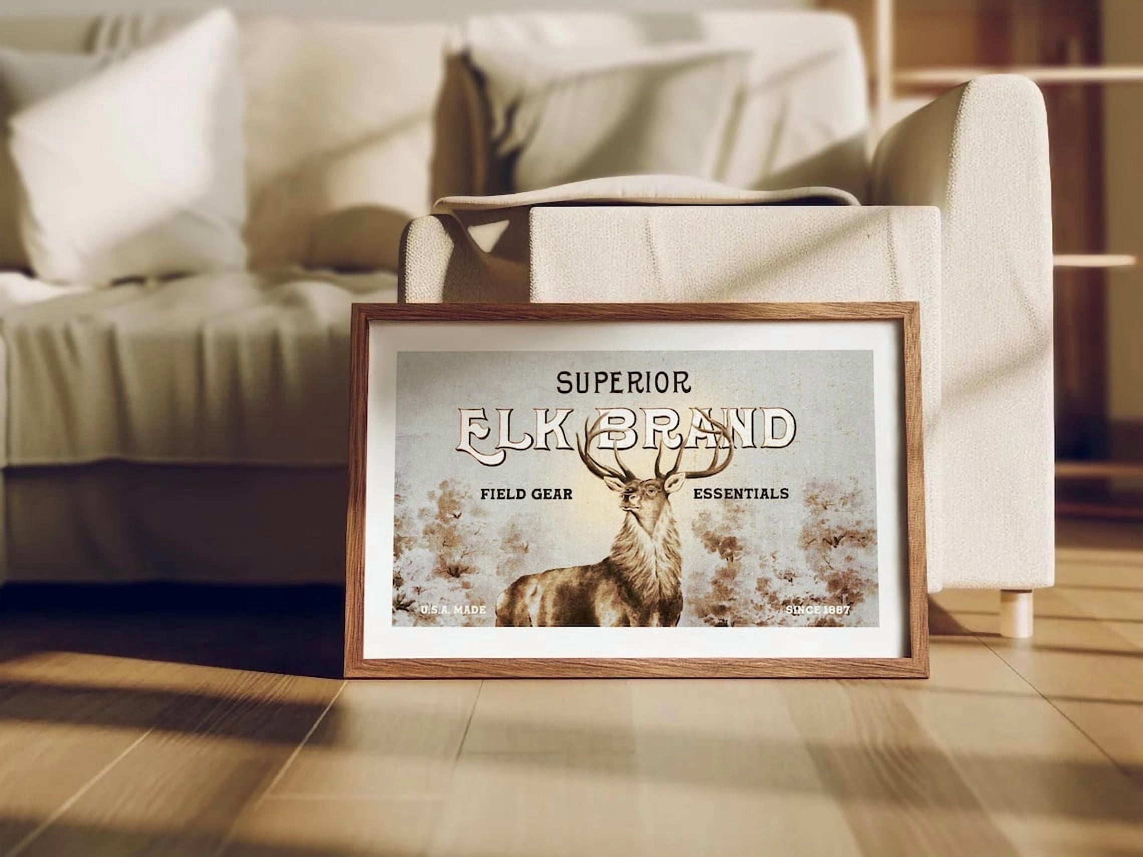 Dopaprint UNFRAMED PAPER POSTER Retro Hunting Art Elk Print Gift For ...