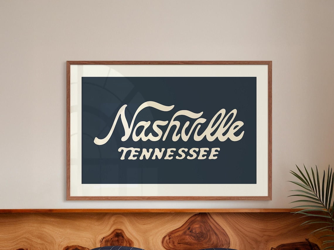 Dopaprint UNFRAMED PAPER POSTER Retro Nashville Tennessee Art Print ...
