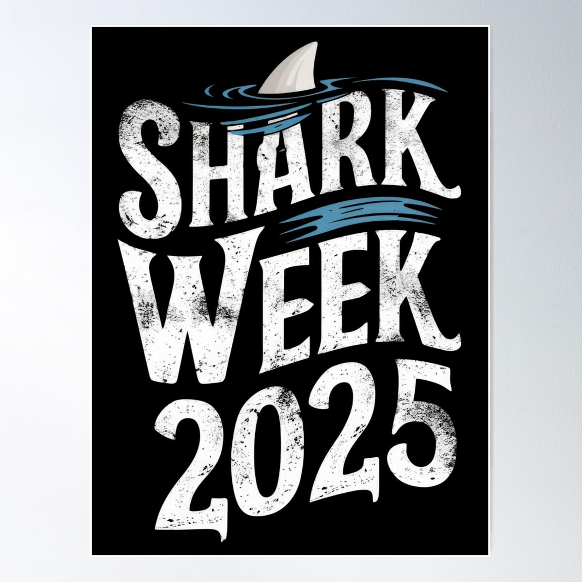 Dopaprint UNFRAMED PAPER POSTER Retro Shark Fin Week 2025 Lovers Animal ...