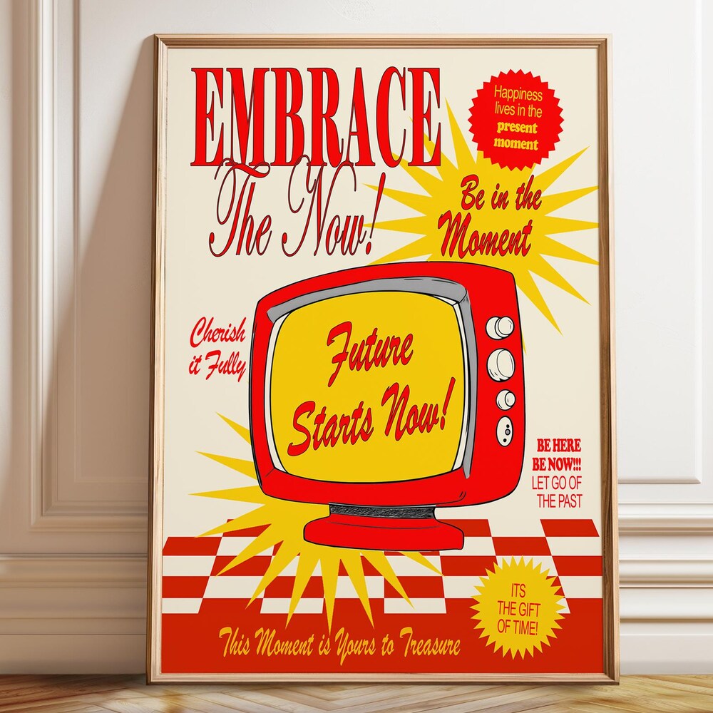 Dopaprint UNFRAMED PAPER POSTER Retro Telivision Motivational Flyer ...