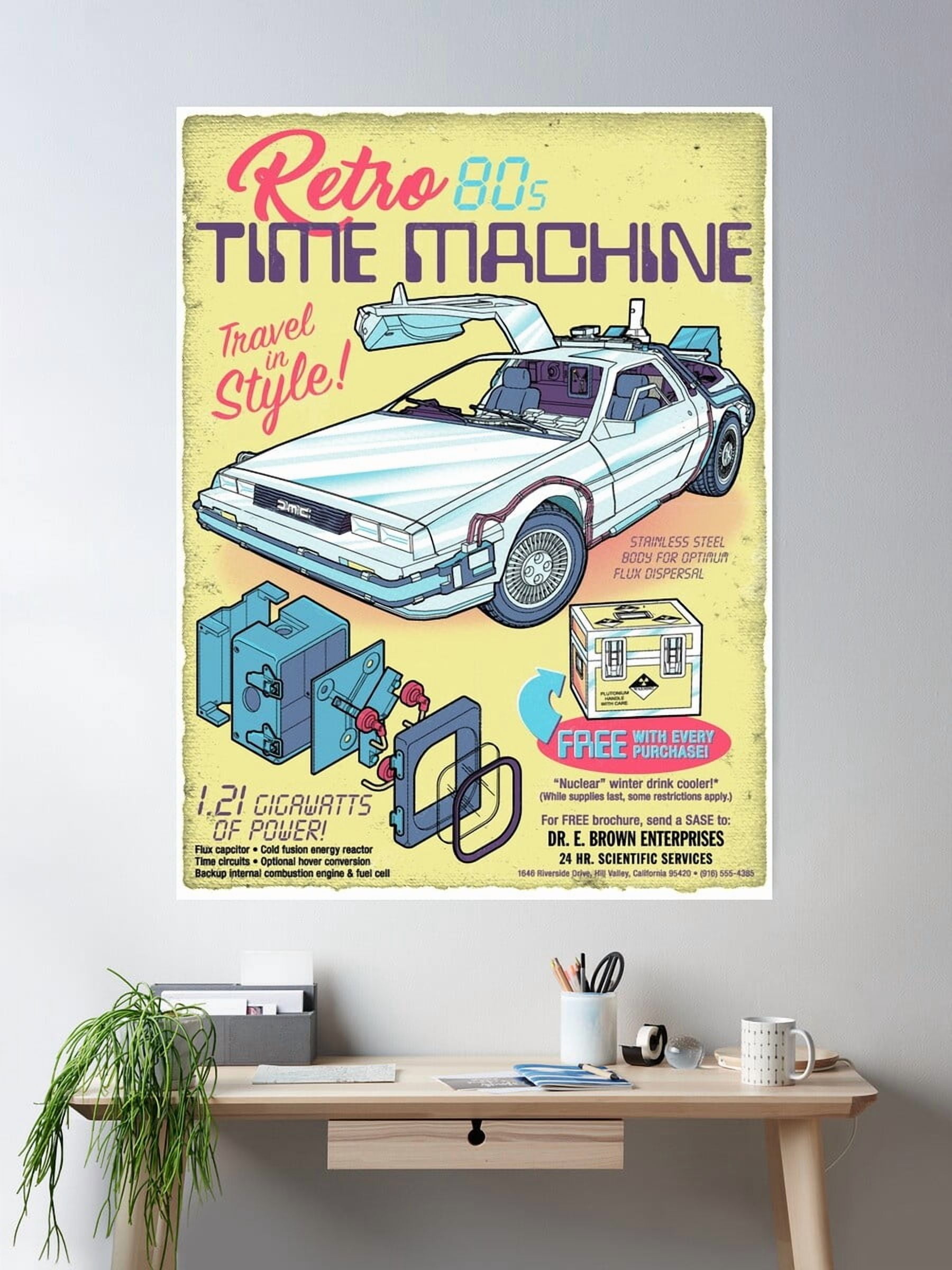 Dopaprint UNFRAMED PAPER POSTER Retro Time Machine Poster Wall Art ...