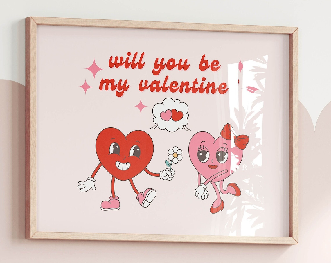Dopaprint UNFRAMED PAPER POSTER Retro Wall Art Valentines Day ...