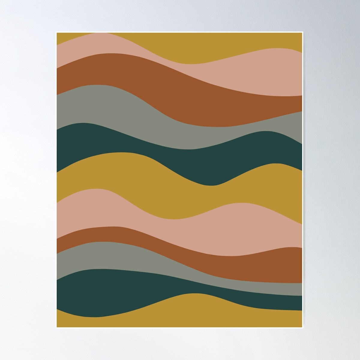 Dopaprint UNFRAMED PAPER POSTER Retro Waves Minimalist Pattern Rust ...