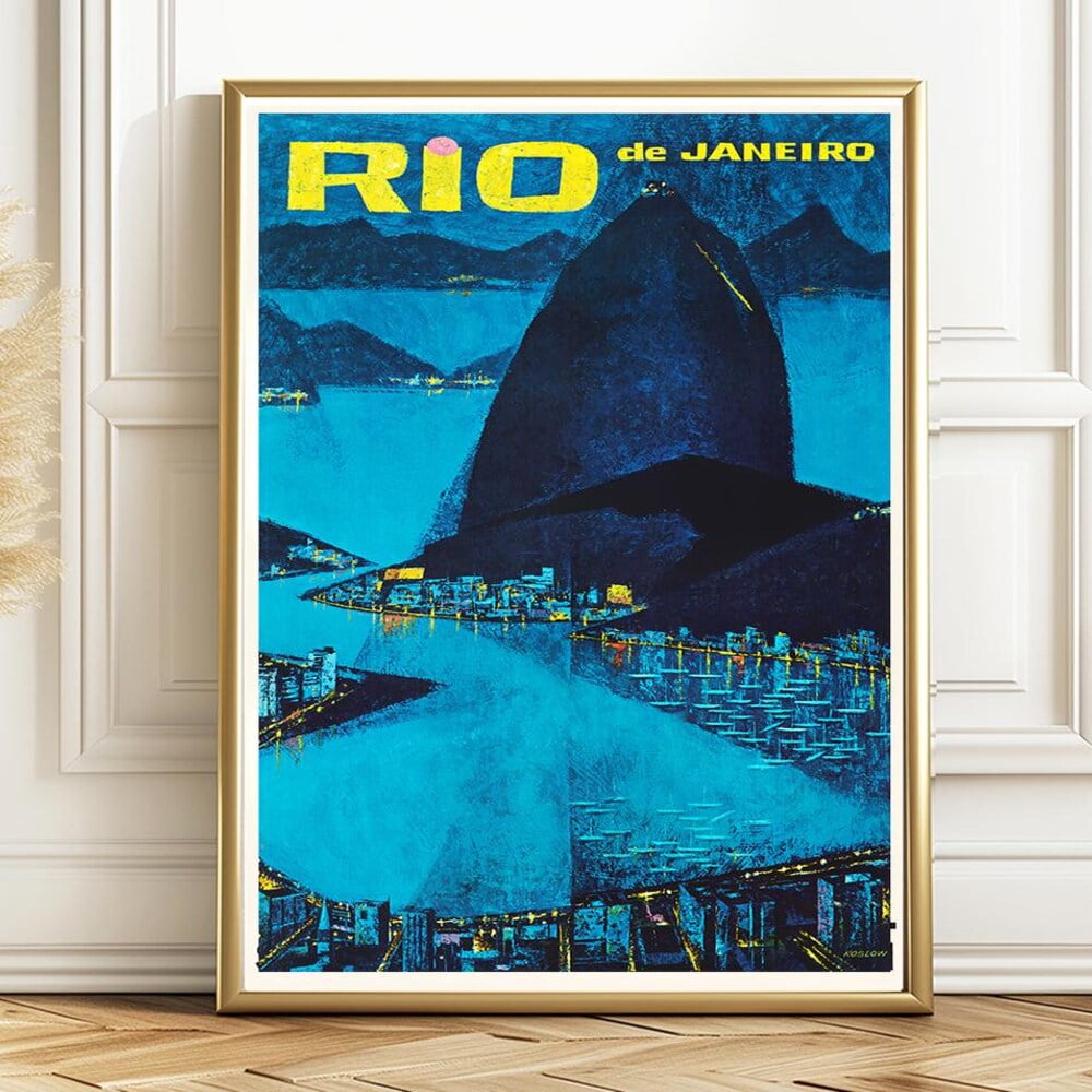 Dopaprint UNFRAMED PAPER POSTER Rio De Janerio, Brazil Vintage Travel ...