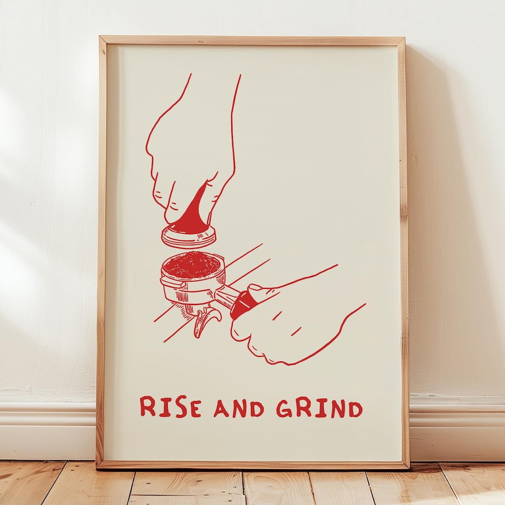 Dopaprint UNFRAMED PAPER POSTER Rise And Grind Print Vintage Kitchen ...
