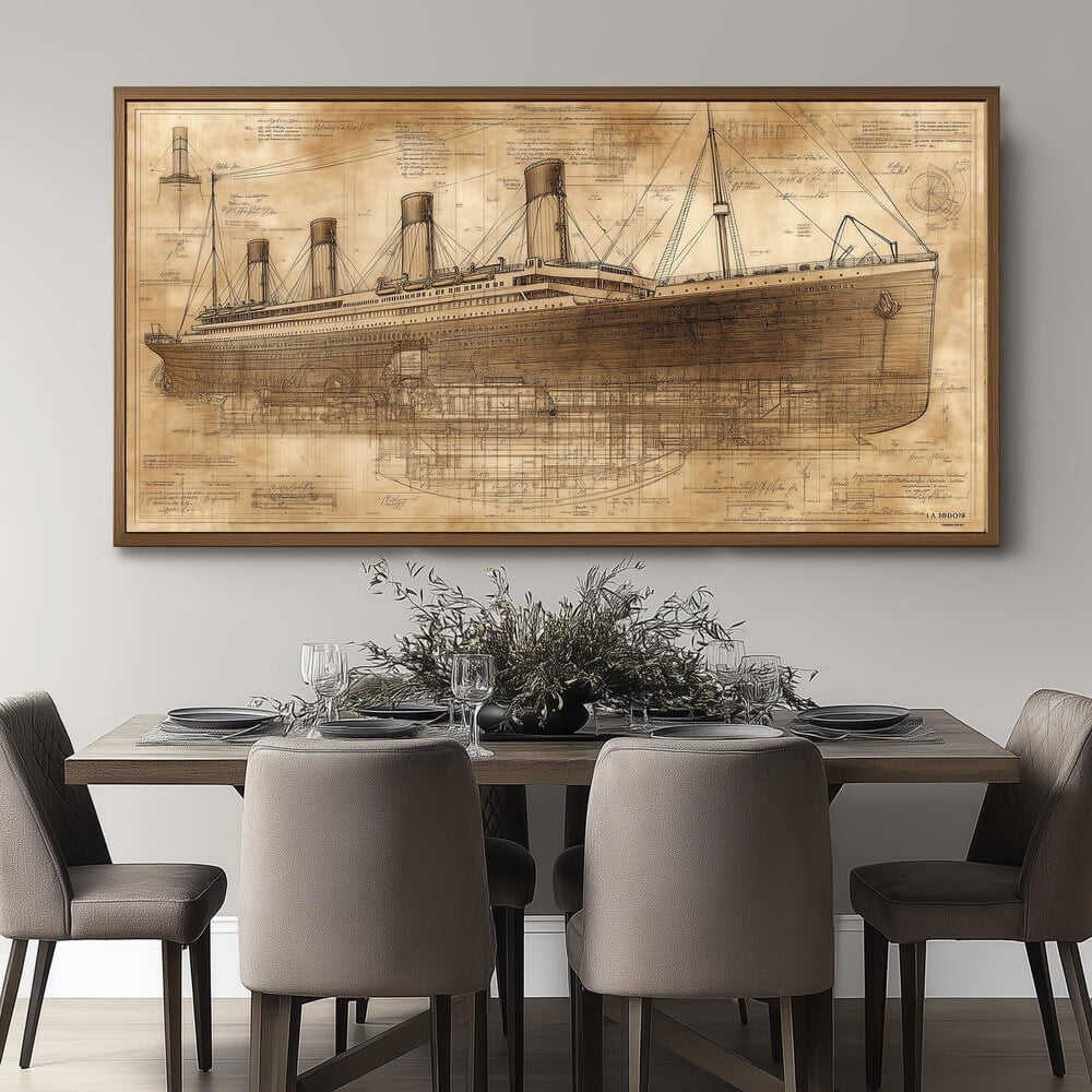 Dopaprint UNFRAMED PAPER POSTER Rms Titanic Ship Blueprint Panoramic ...