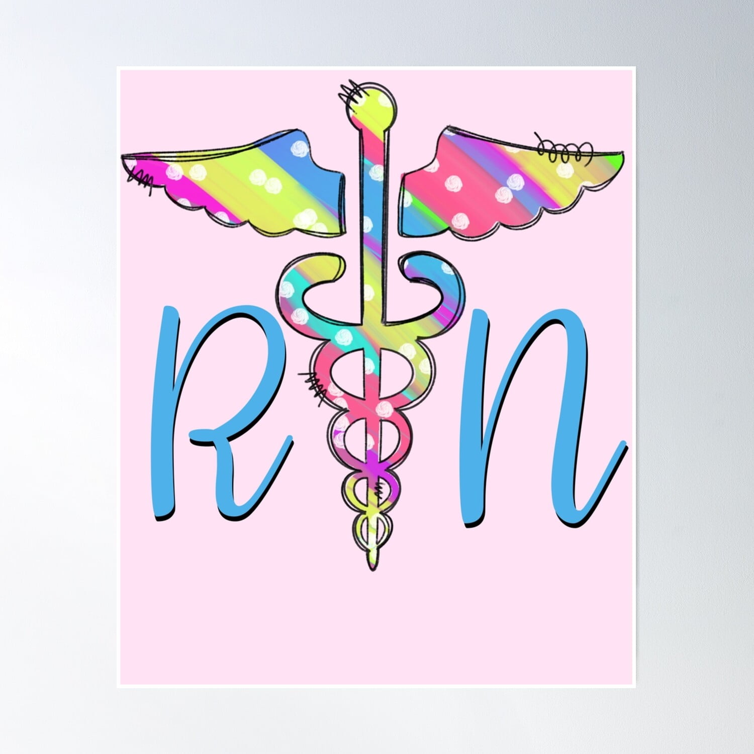 Dopaprint UNFRAMED PAPER POSTER Rn Nurse Life Front Line Warrior Worker ...