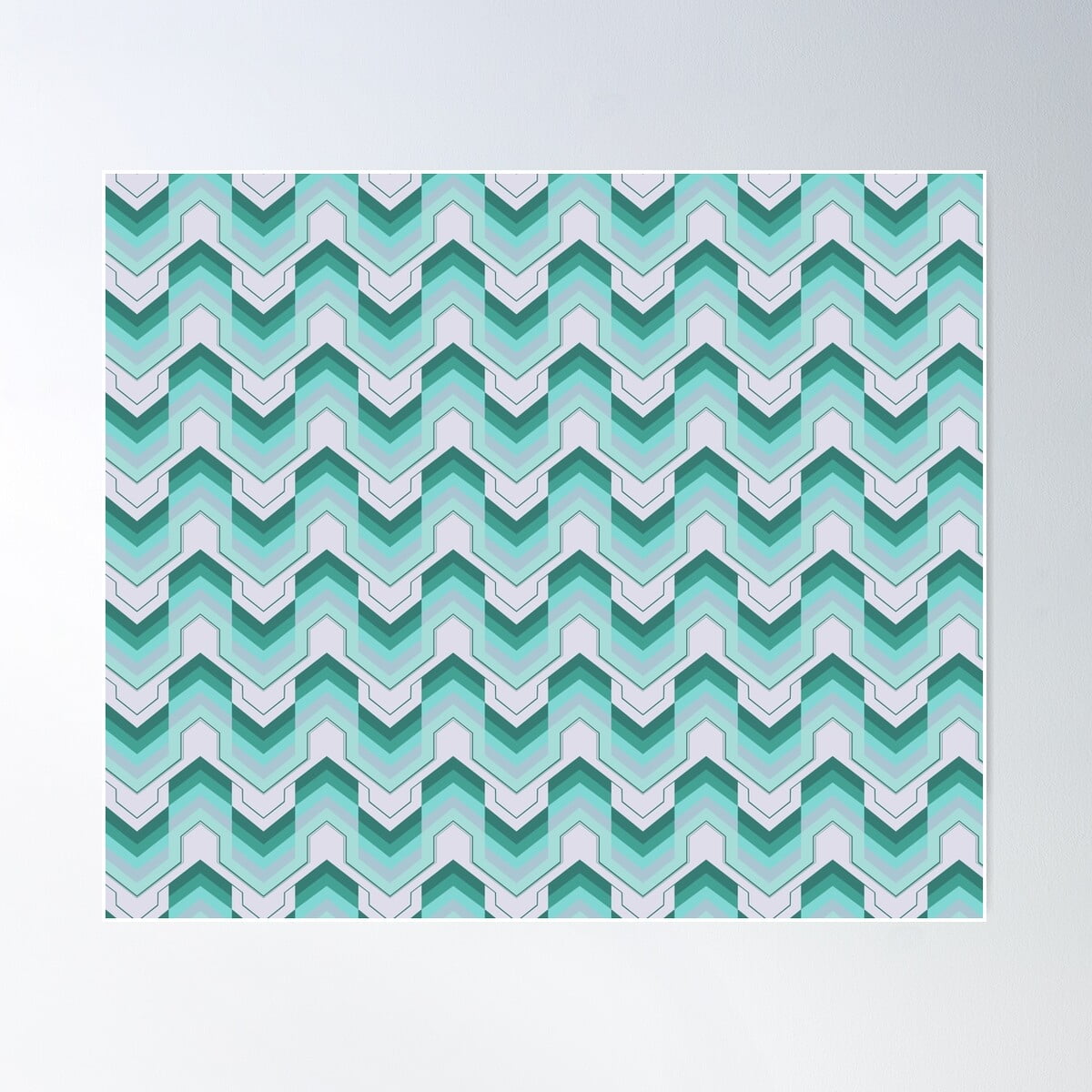Dopaprint UNFRAMED PAPER POSTER Robins Egg Blue Geometric Retro Pattern ...
