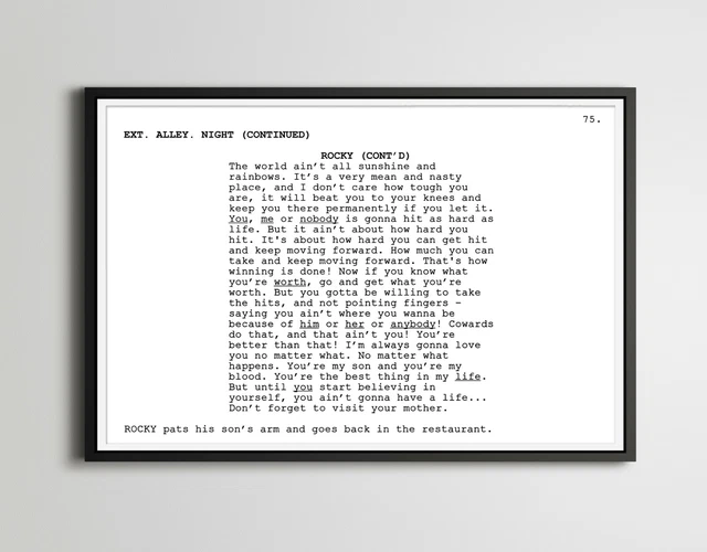 Dopaprint UNFRAMED PAPER POSTER Rocky Balboa Screenplay Poster - Film ...