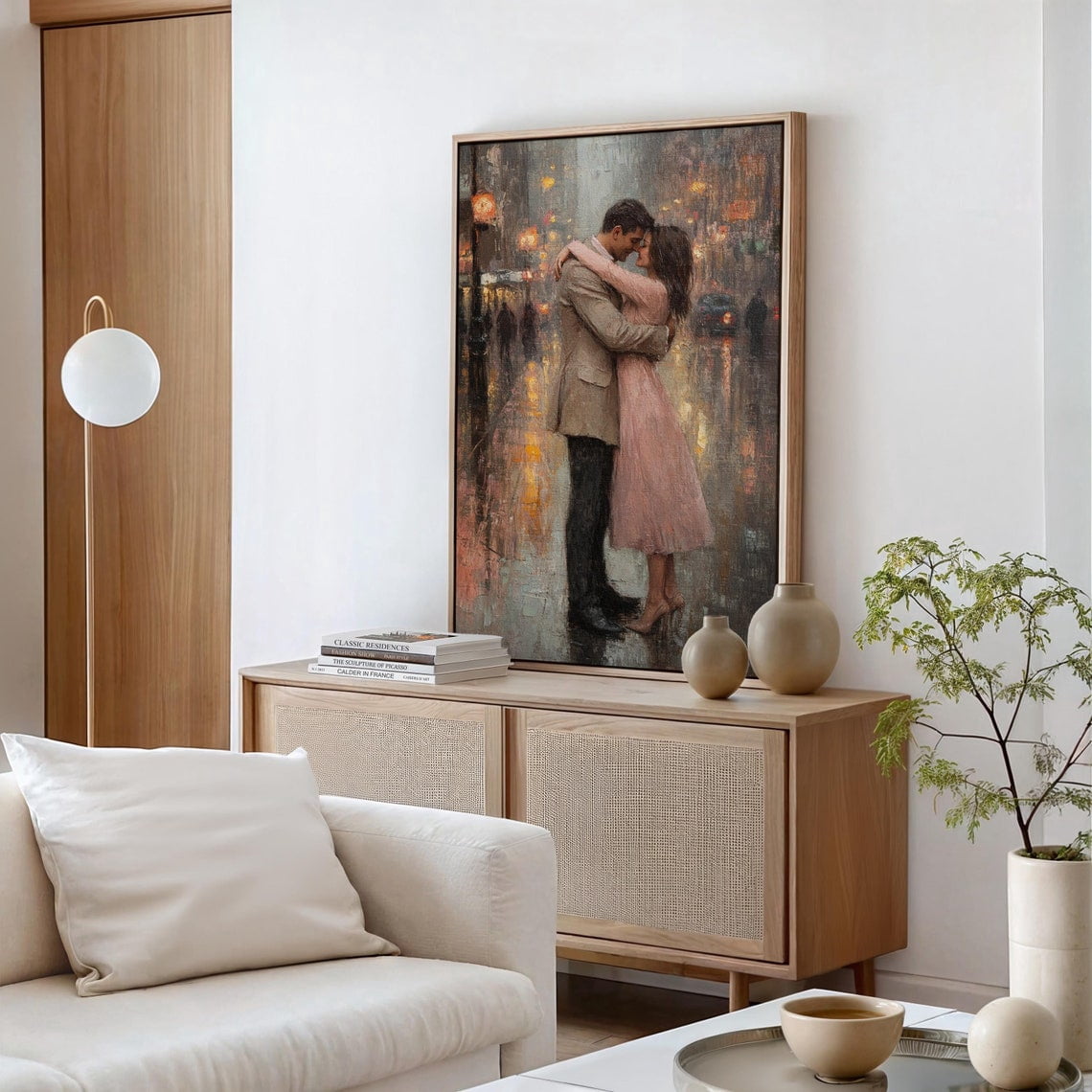 Dopaprint UNFRAMED PAPER POSTER Romantic Embrace In Rainy City Wall Art ...