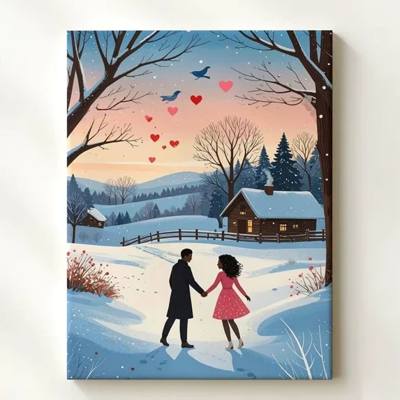 Dopaprint UNFRAMED PAPER POSTER Romantic Winter Stroll Postercouple ...