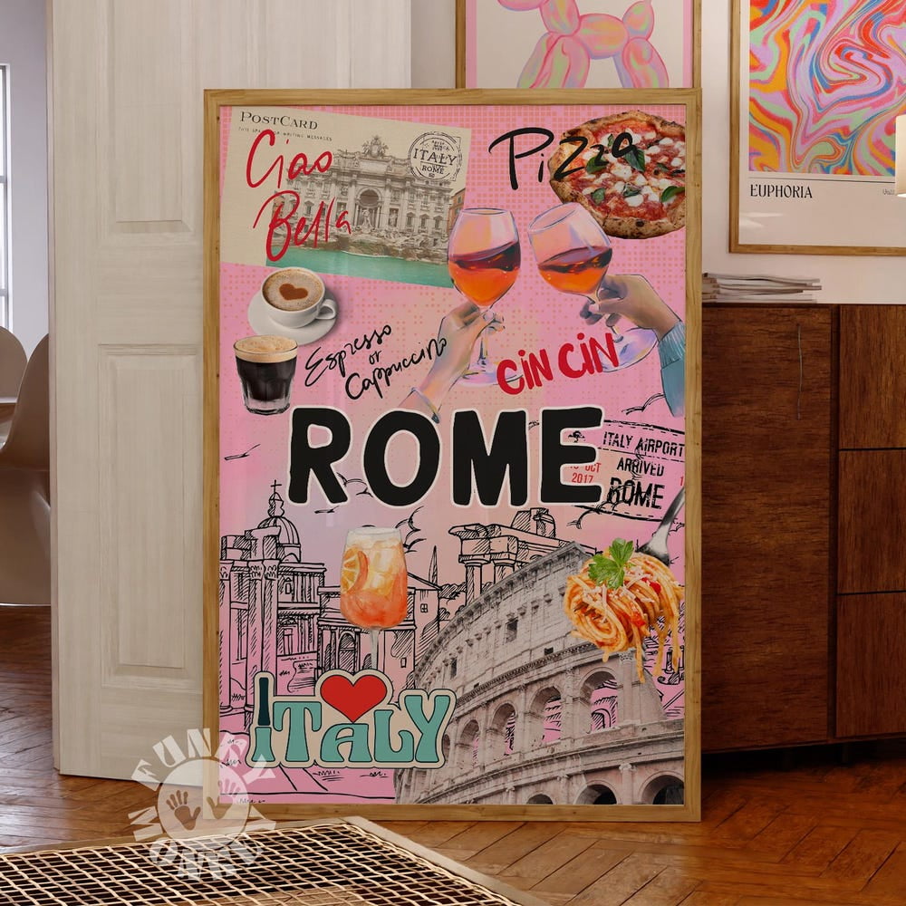 Dopaprint UNFRAMED PAPER POSTER Rome Poster, Trendy Travel Wall Art ...