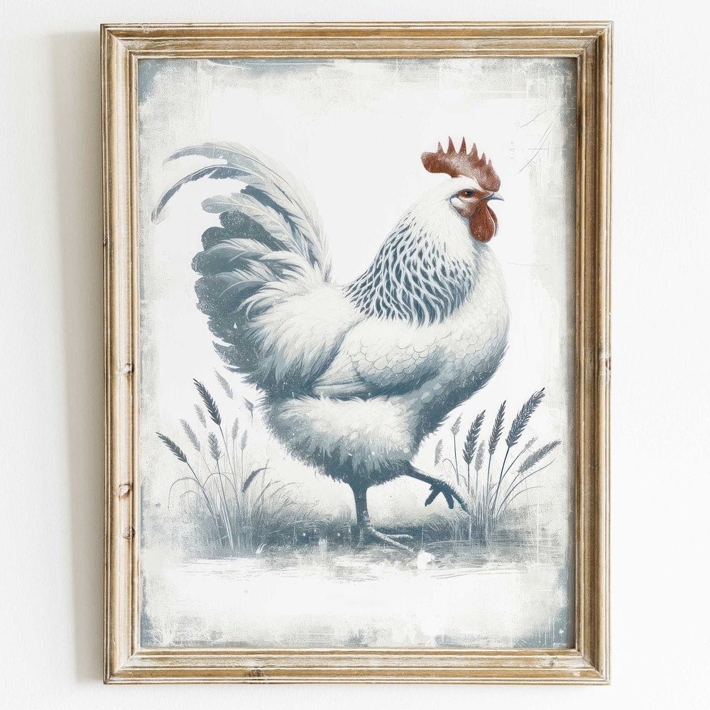 Dopaprint UNFRAMED PAPER POSTER Rooster Art Print, Vintage Rooster Wall ...