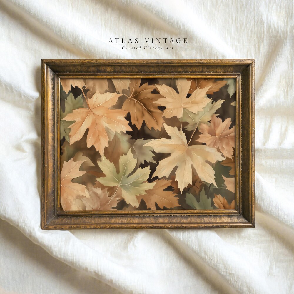 Dopaprint UNFRAMED PAPER POSTER Rustic Autumn Maple Leaves Painting ...