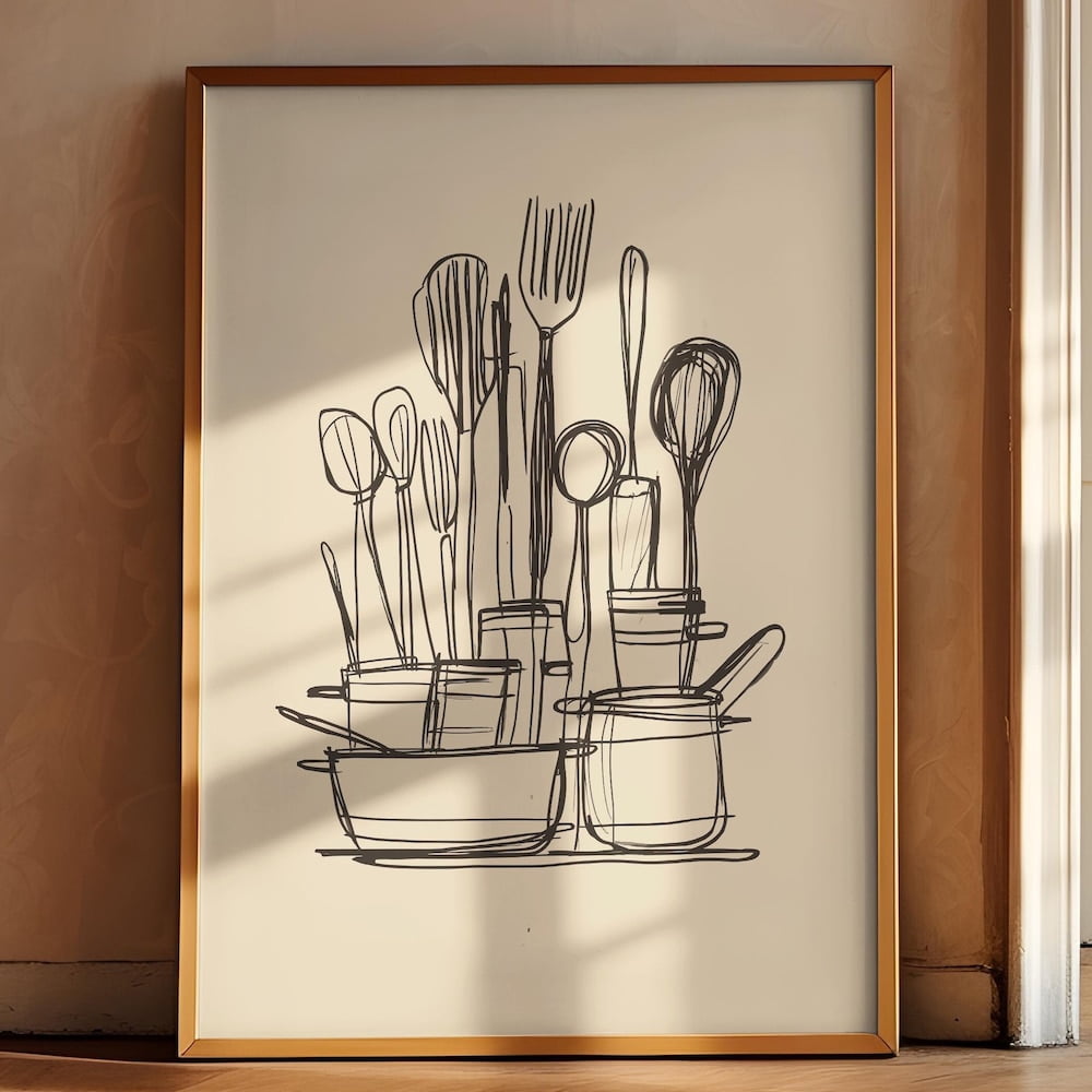 Dopaprint UNFRAMED PAPER POSTER Rustic Utensils Poster, Kitchen Vintage ...