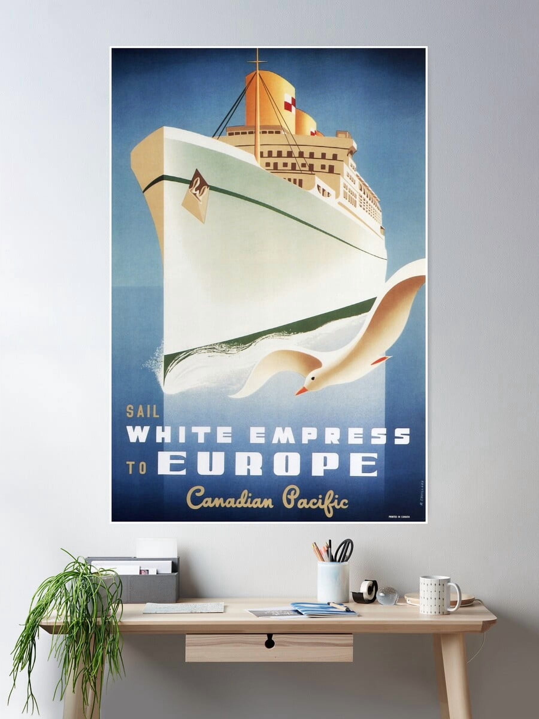 Dopaprint UNFRAMED PAPER POSTER Sail White Empress To Europe Art Deco ...