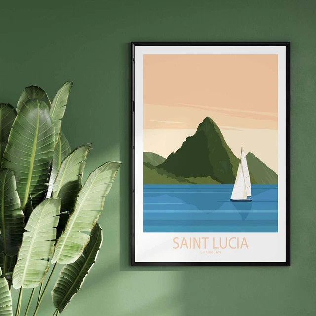 Dopaprint UNFRAMED PAPER POSTER Saint Lucia Caribbean Poster Art, Home ...