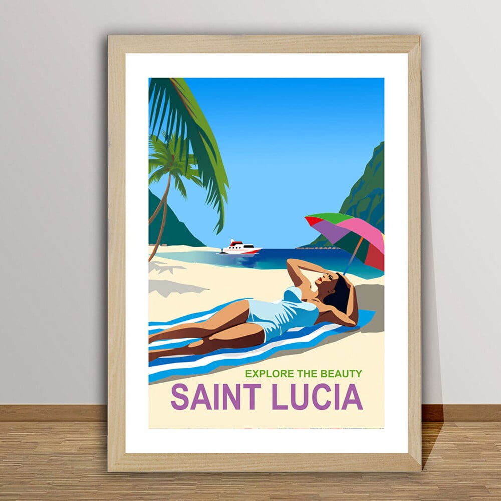Dopaprint UNFRAMED PAPER POSTER Saint Lucia, Explore The Beauty Travel ...