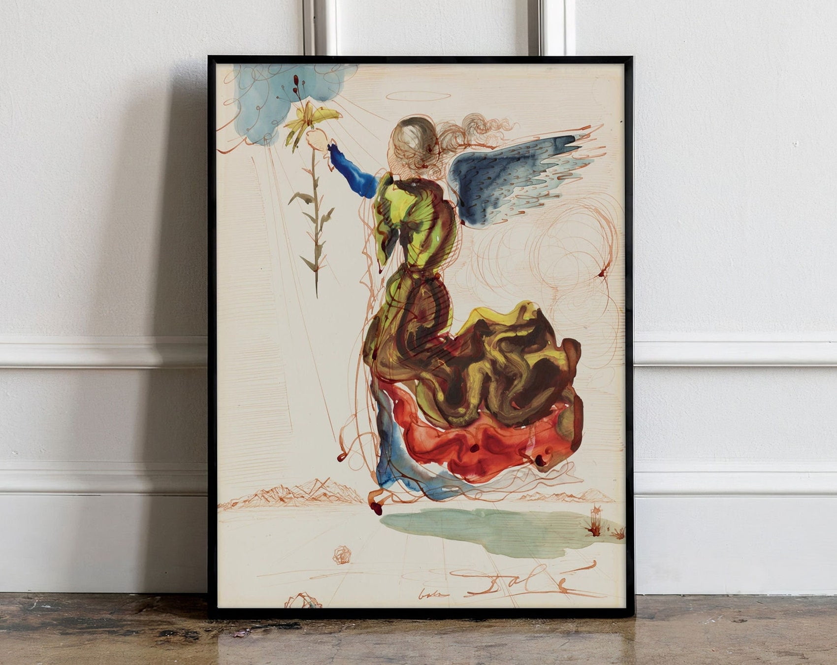 Dopaprint UNFRAMED PAPER POSTER Salvador Dali Angel Of The Annunciation ...