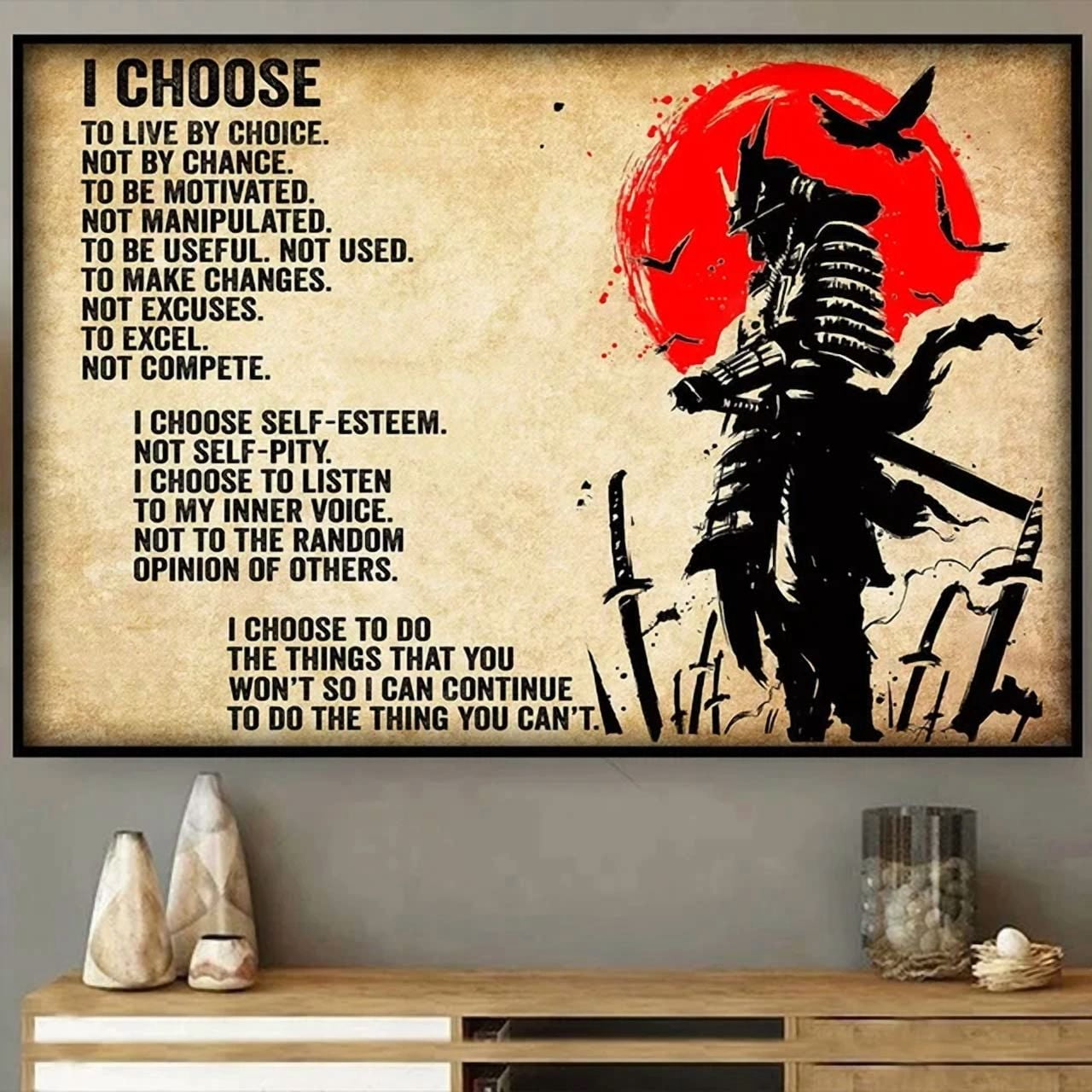 Dopaprint UNFRAMED PAPER POSTER Samurais 7 5 3 Code Spirit Body Mind ...