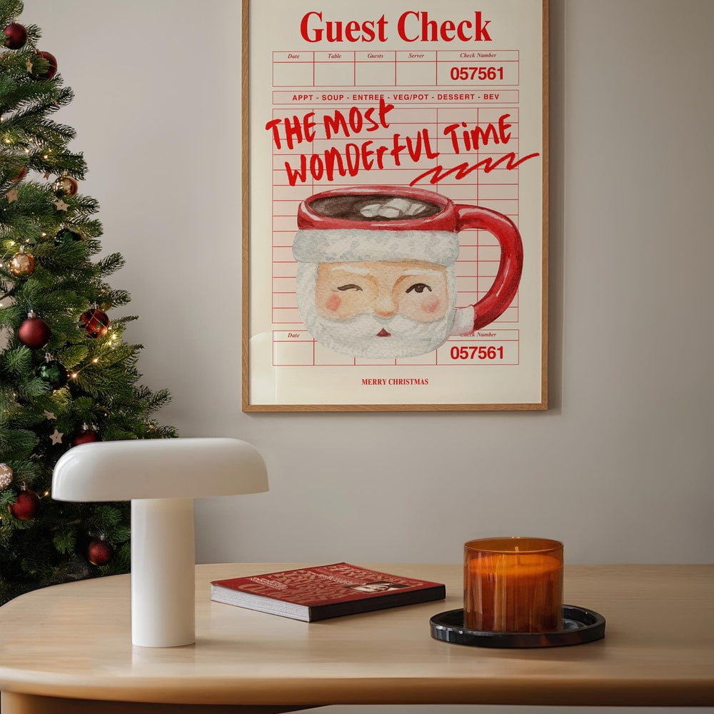 Dopaprint UNFRAMED PAPER POSTER San.Ta Mug Chris.Tmas Print: Retro Decor (Pdf) Art, Home Decor ...