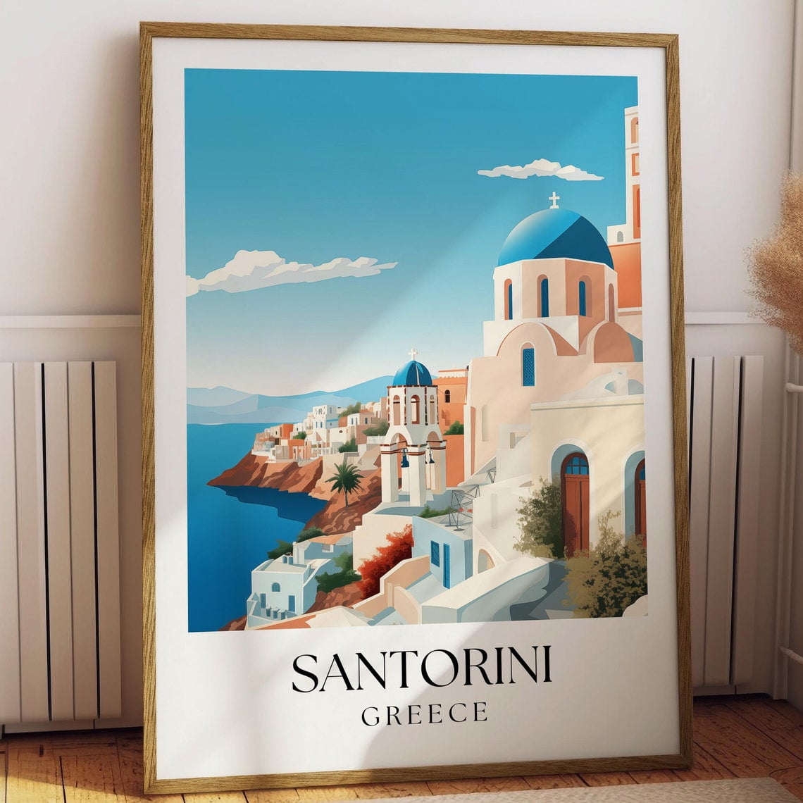 Dopaprint UNFRAMED PAPER POSTER Santorini Print, Europe Travel Wall ...