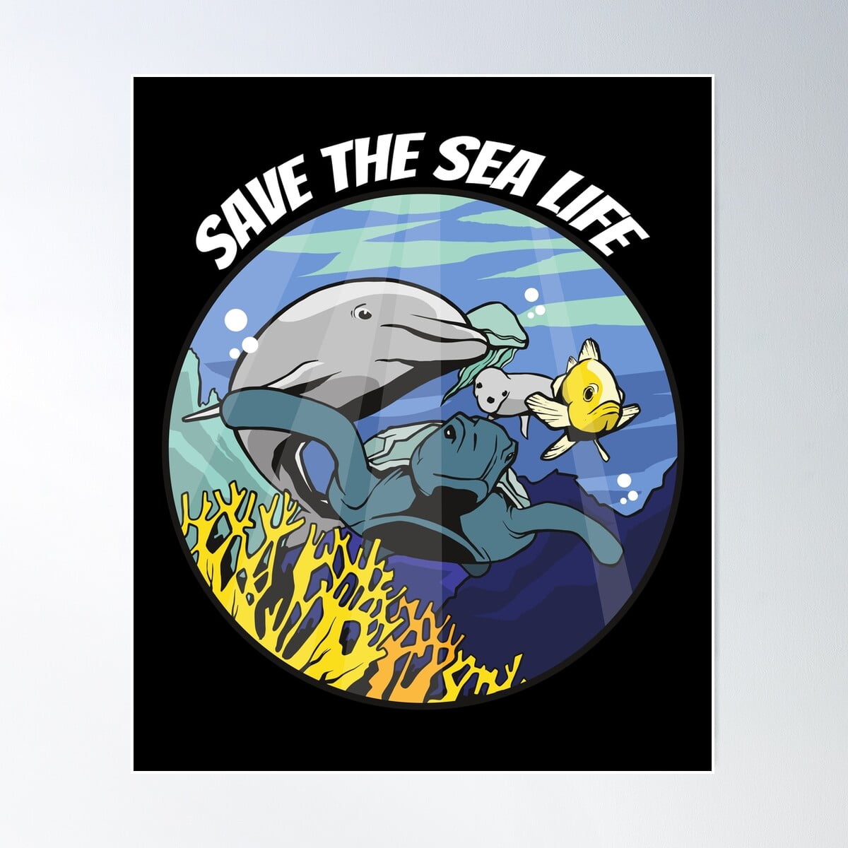 Dopaprint UNFRAMED PAPER POSTER Save The Sea Life Sea Animals Ocean ...