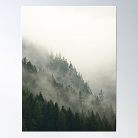 Dopaprint UNFRAMED PAPER POSTER Scandi Mountain Mist Poster Wall Art ...