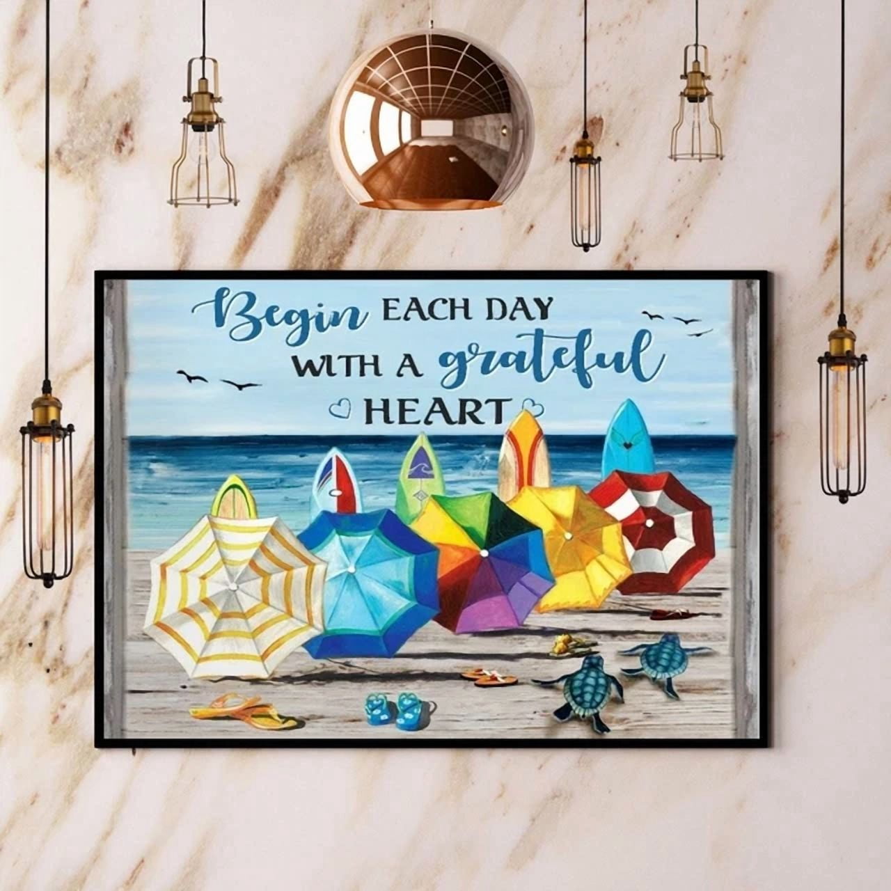 Dopaprint UNFRAMED PAPER POSTER Sea Turtle Begin Each Day With A ...