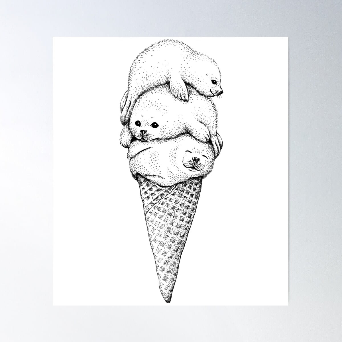 Dopaprint UNFRAMED PAPER POSTER Seal Cone Poster Wall Art, Modern Wall ...