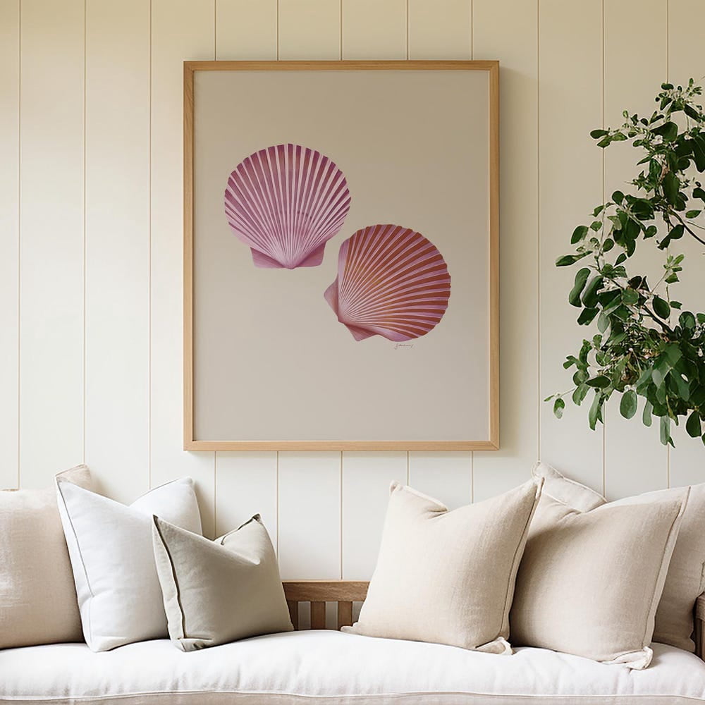 Dopaprint UNFRAMED PAPER POSTER Seashell Art Print, Seashell Wall Art ...