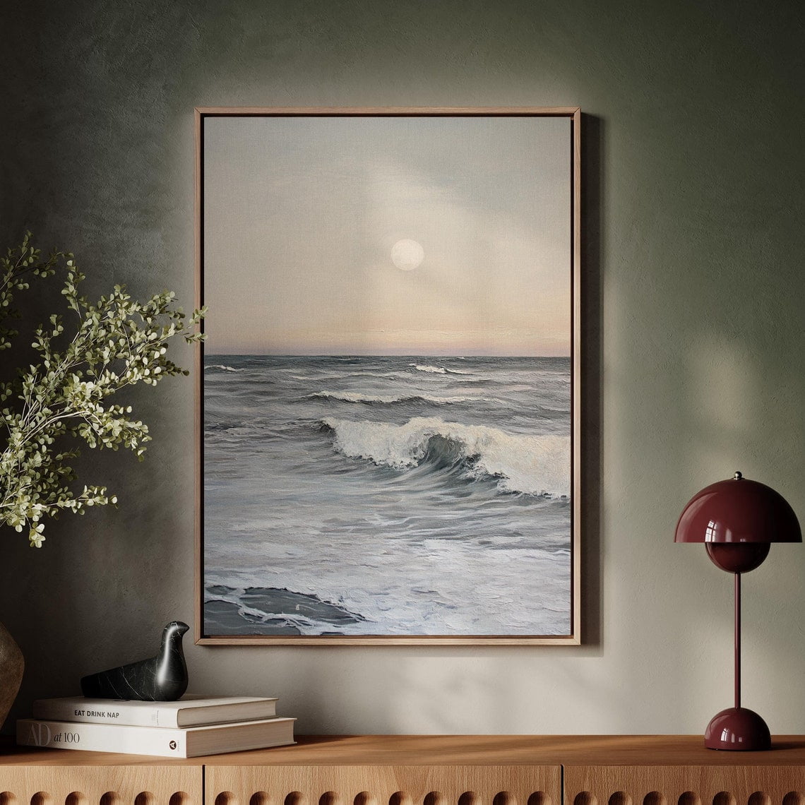 Dopaprint UNFRAMED PAPER POSTER Serene Moonlit Ocean Print Tranquil ...
