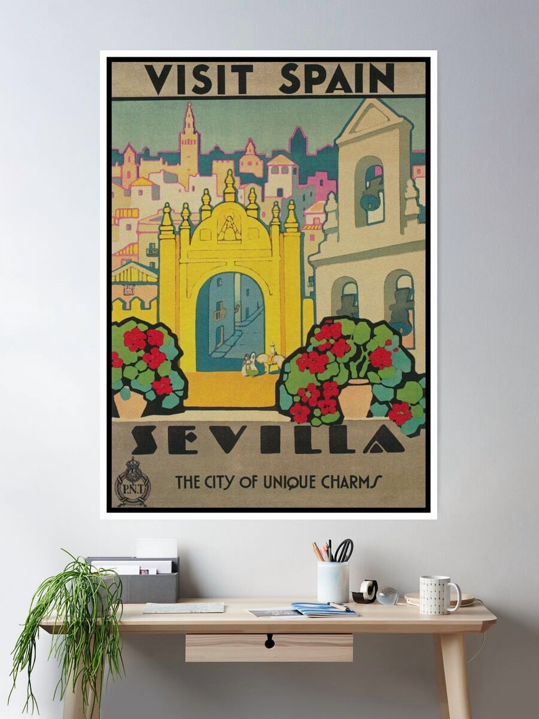 Dopaprint UNFRAMED PAPER POSTER Sevilla, Spain Vintage Travel Poster ...
