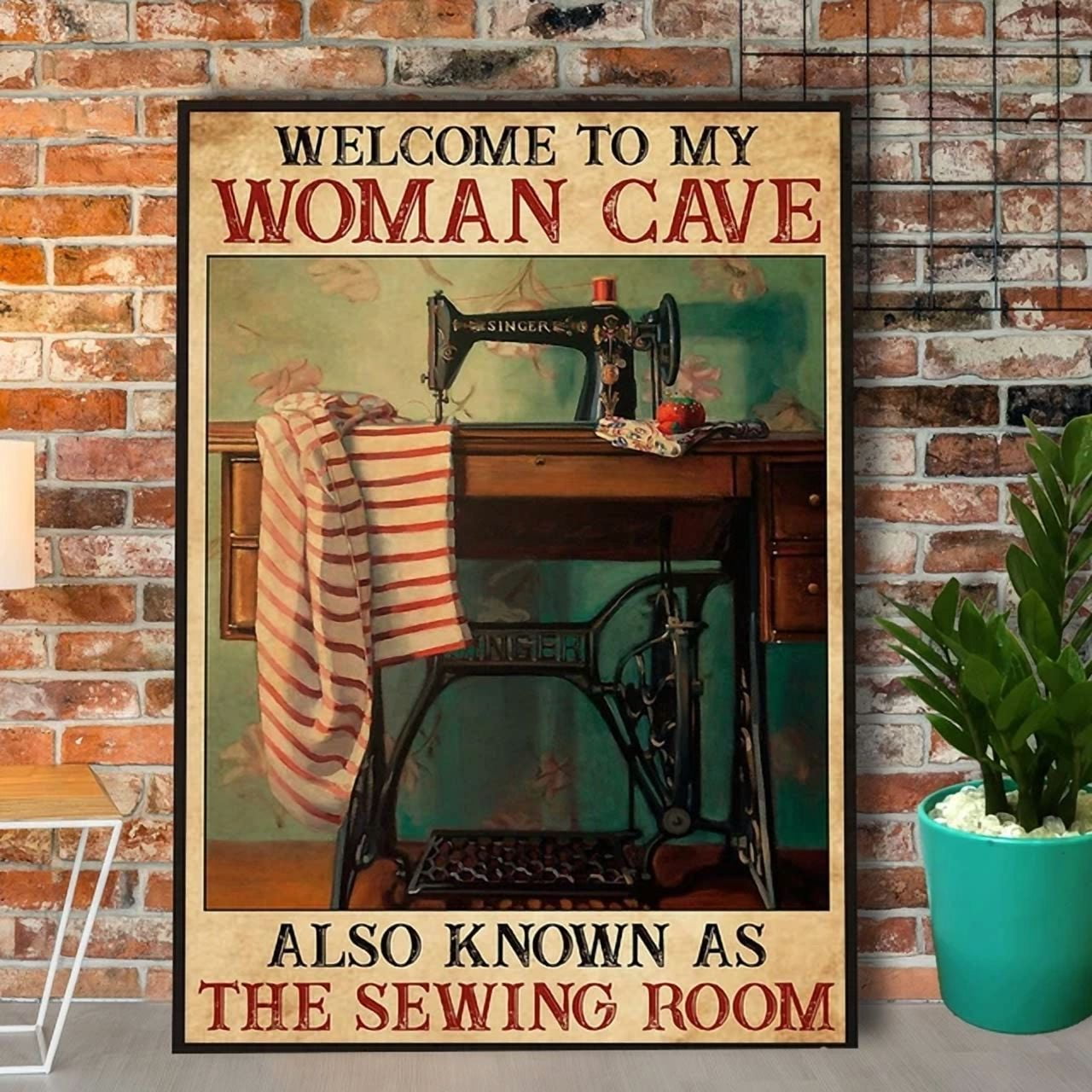 Dopaprint UNFRAMED PAPER POSTER Sewing Machine Woman Cave Also Known As ...