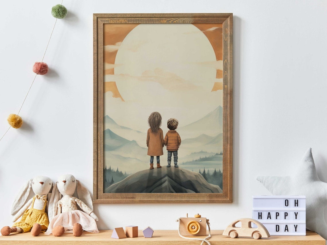 Dopaprint UNFRAMED PAPER POSTER Sibling Print, Brother Sister Wall Art ...