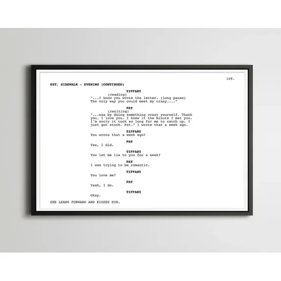 Dopaprint UNFRAMED PAPER POSTER Silver Linings Playbook Screenplay ...