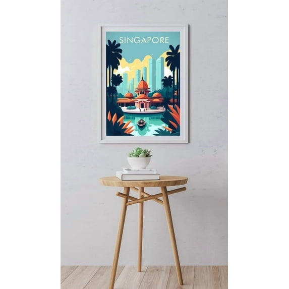 Dopaprint UNFRAMED PAPER POSTER Singapore Retro Travel Poster Art, Home ...