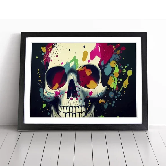 Dopaprint UNFRAMED PAPER POSTER Skull Paint Splatter Vol.5 Abstract ...