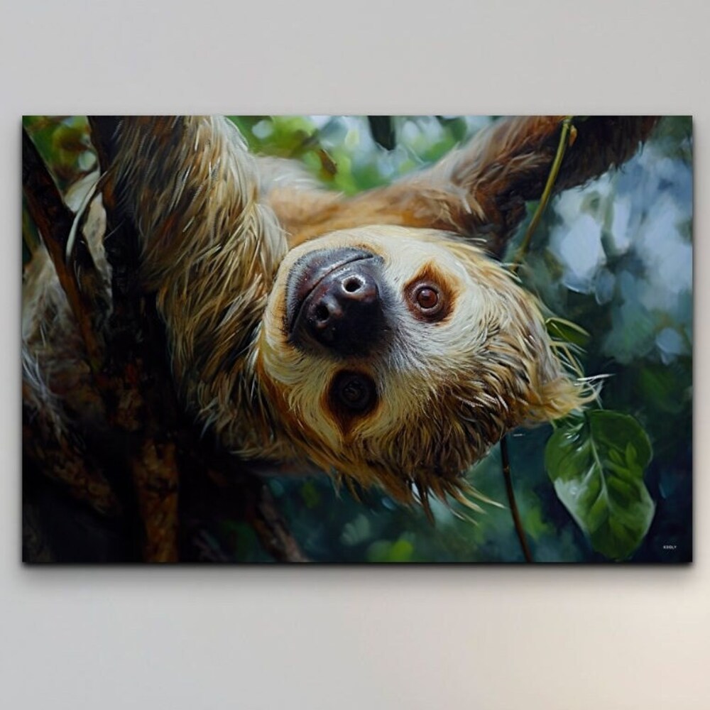 Dopaprint UNFRAMED PAPER POSTER Sloth Poster Wall Art Print, Sloth, Oil ...