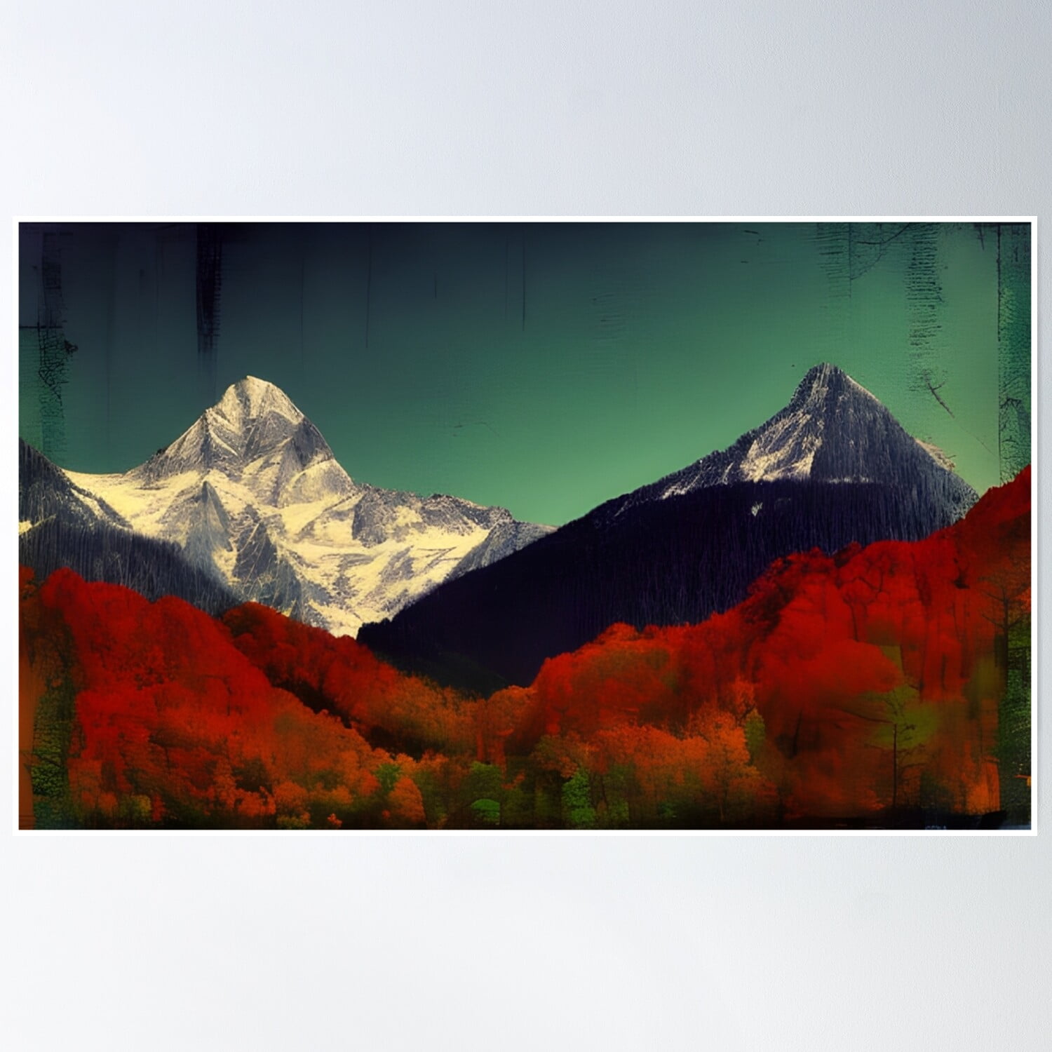 Dopaprint UNFRAMED PAPER POSTER Snow-Capped Hill Scenery Poster Wall ...