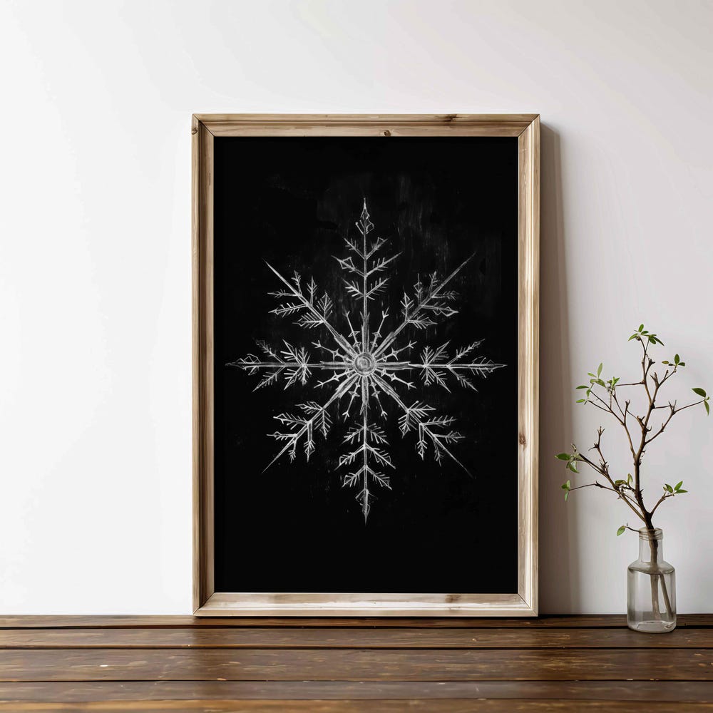 Dopaprint UNFRAMED PAPER POSTER Snow Crystal Print, Chri.Stm.As Wall ...