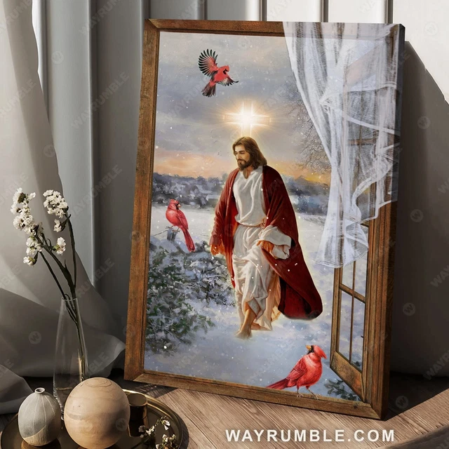 Dopaprint UNFRAMED PAPER POSTER Snow Valley, Red Cardinal, Window ...