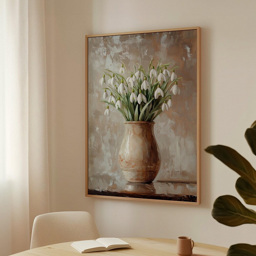 Dopaprint UNFRAMED PAPER POSTER Snowdrop Flower Vase Poster - Rustic ...