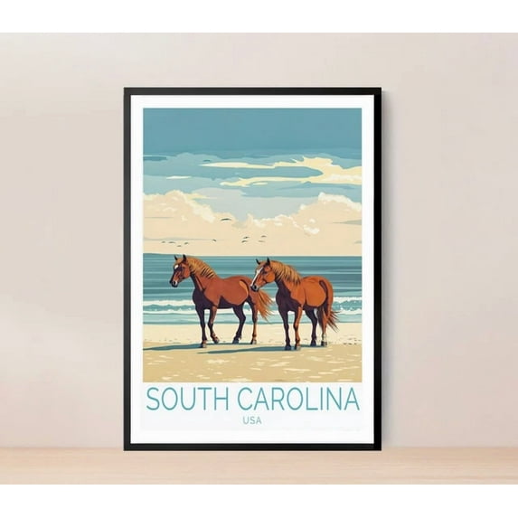 Dopaprint UNFRAMED PAPER POSTER South Carolina Usa Travel Poster Art ...