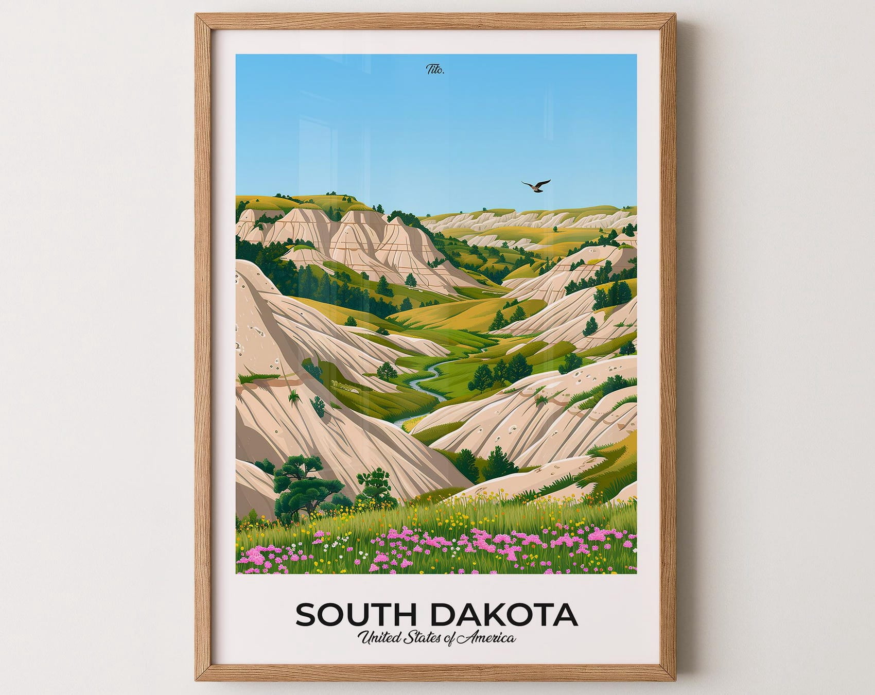 Dopaprint UNFRAMED PAPER POSTER South Dakota Poster, South Dakota ...