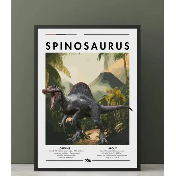 Dopaprint UNFRAMED PAPER POSTER Spinosaurus Wall Art, Spinosaurus ...