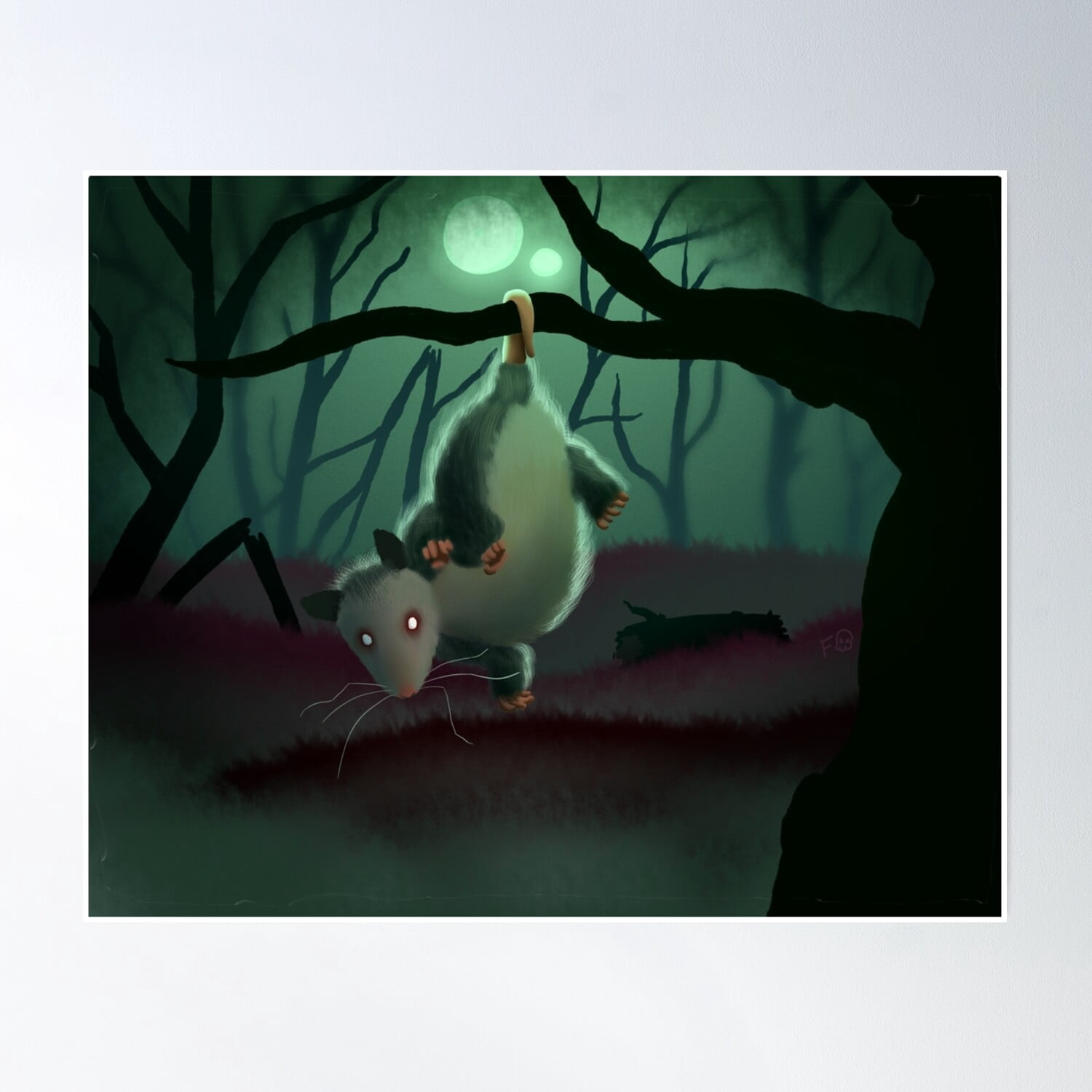 Dopaprint UNFRAMED PAPER POSTER Spooky Opossum Poster Wall Art, Modern ...