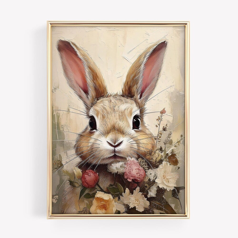 Dopaprint UNFRAMED PAPER POSTER Spring Easter Bunny And Flowers Print ...