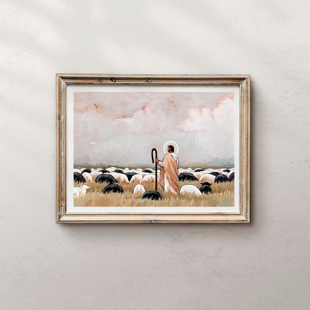 Dopaprint UNFRAMED PAPER POSTER Our Steadfast Shepherd, Jesus Christ Wall Art, Jesus Christ Art ...