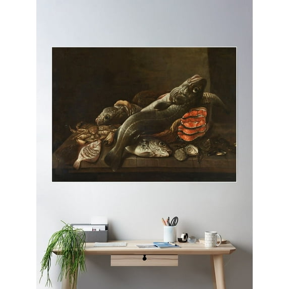 Dopaprint UNFRAMED PAPER POSTER Still Life With Fish By Isaac Van ...